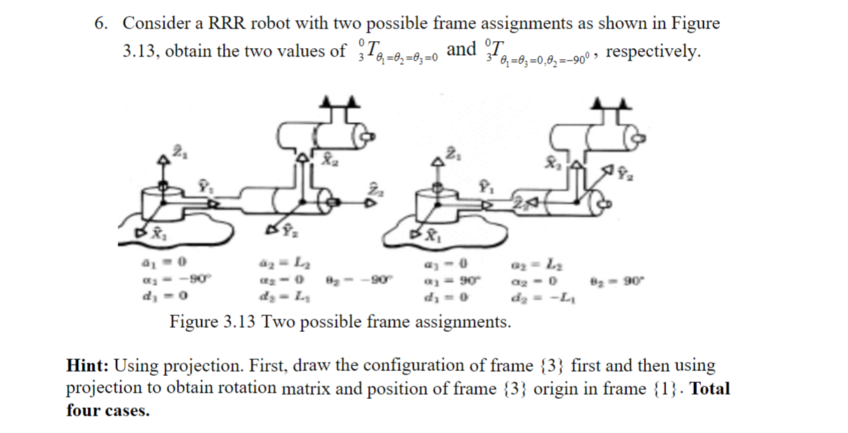 Solved Consider a RRR robot with two possible frame | Chegg.com