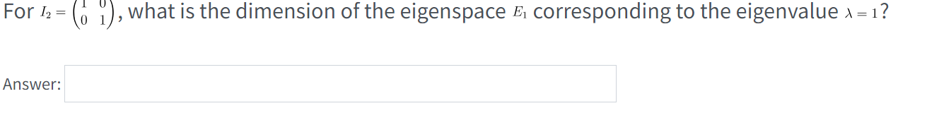 Solved For I2=(1001), what is the dimension of the | Chegg.com