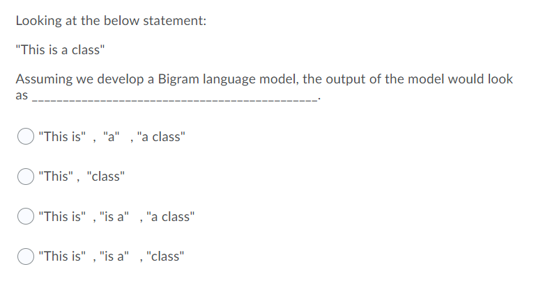 Solved Looking at the below statement: "This is a class" | Chegg.com
