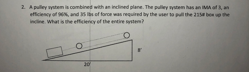 2. A pulley system is combined with an inclined | Chegg.com