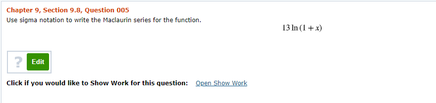 Solved Chapter 9, Section 9.8, Question 005 Use sigma | Chegg.com