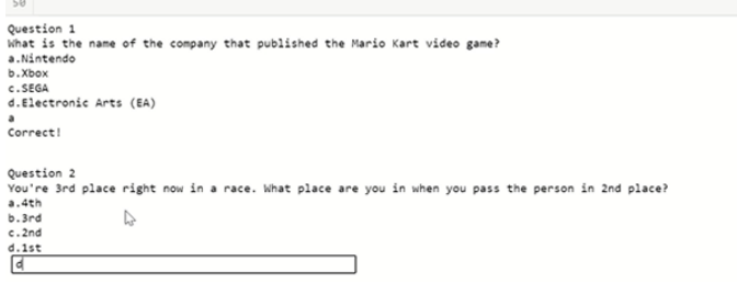 Solved Create a quiz program using all the questions | Chegg.com