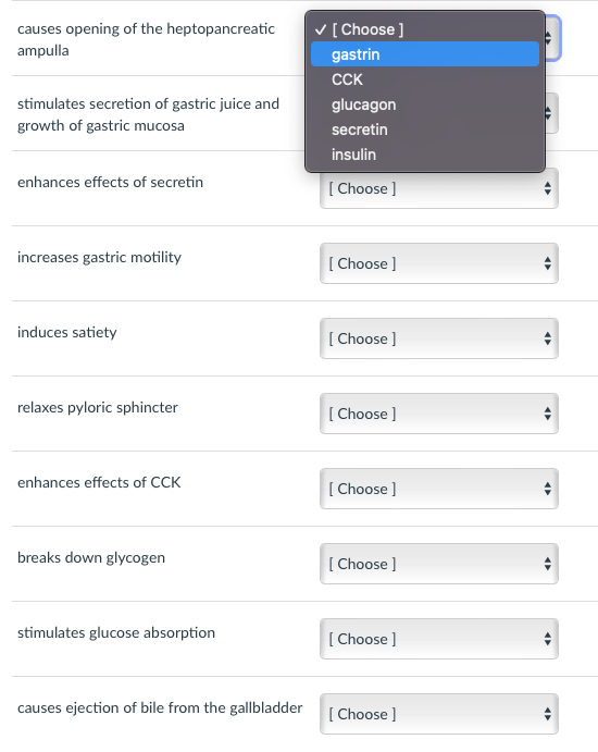 Solved causes opening of the heptopancreatic ampulla | Chegg.com