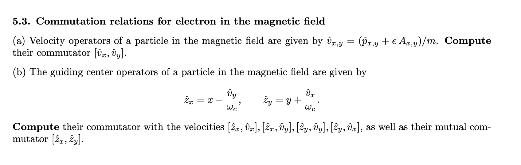 5 3 Commutation Relations For Electron In The