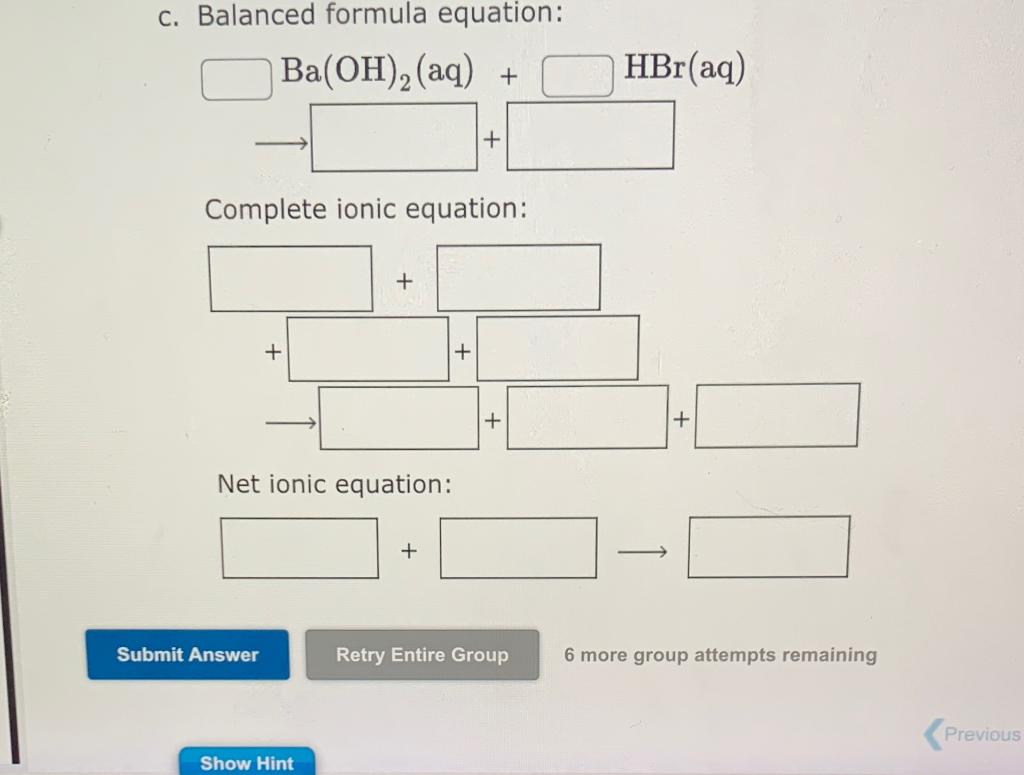 Solved Write the balanced formula, complete ionic, and net | Chegg.com