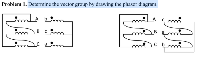 Solved Problem 1. Determine the vector group by drawing the | Chegg.com