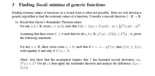 Solved 3 Finding (local) minima of generic functions Finding | Chegg.com Solved 3 Finding (local) minima of generic functions Finding | Chegg.com