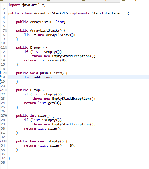 Solved public interface StackInterface { public E pop(); | Chegg.com
