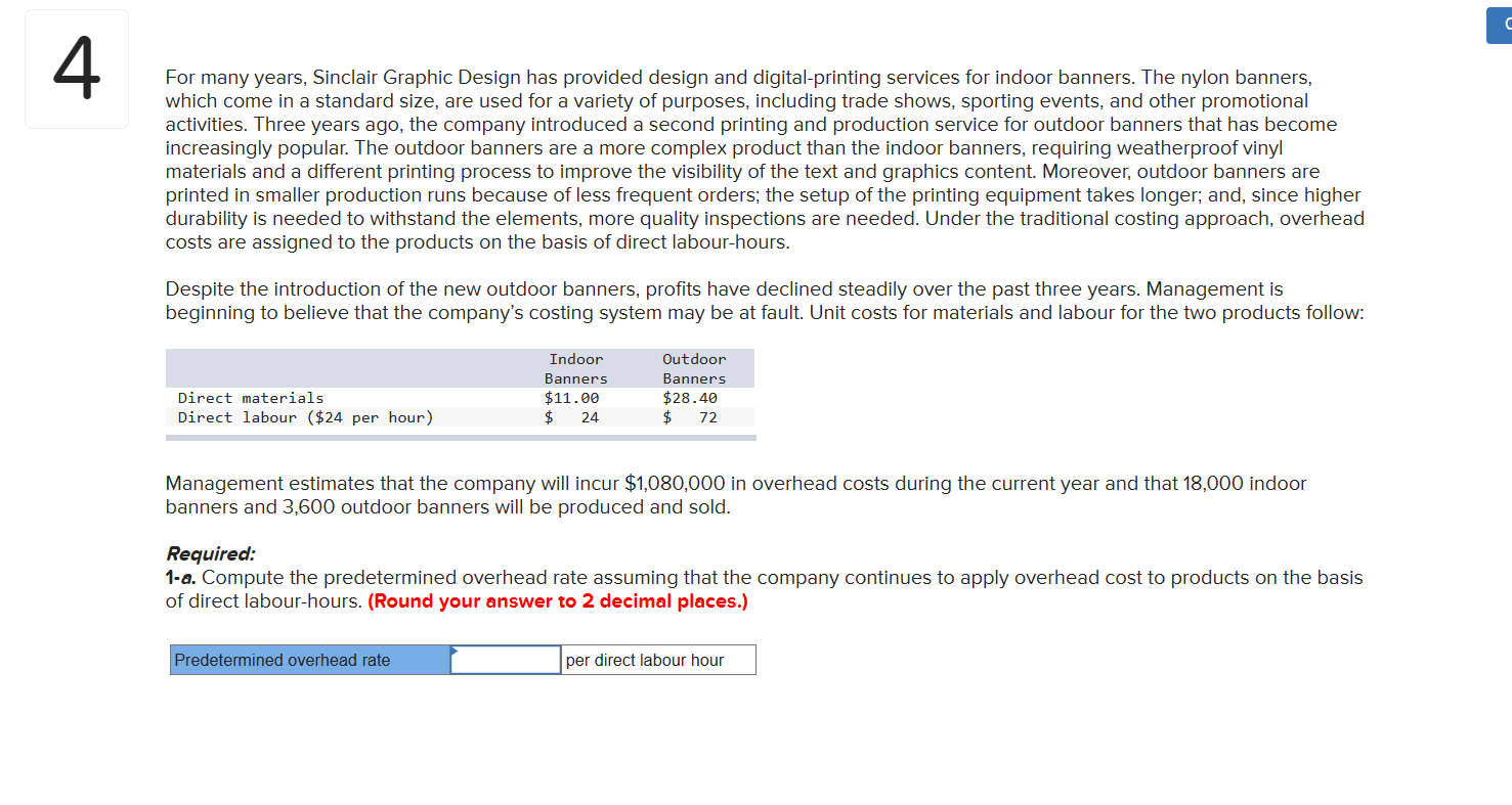 Solved For many years, Sinclair Graphic Design has provided | Chegg.com