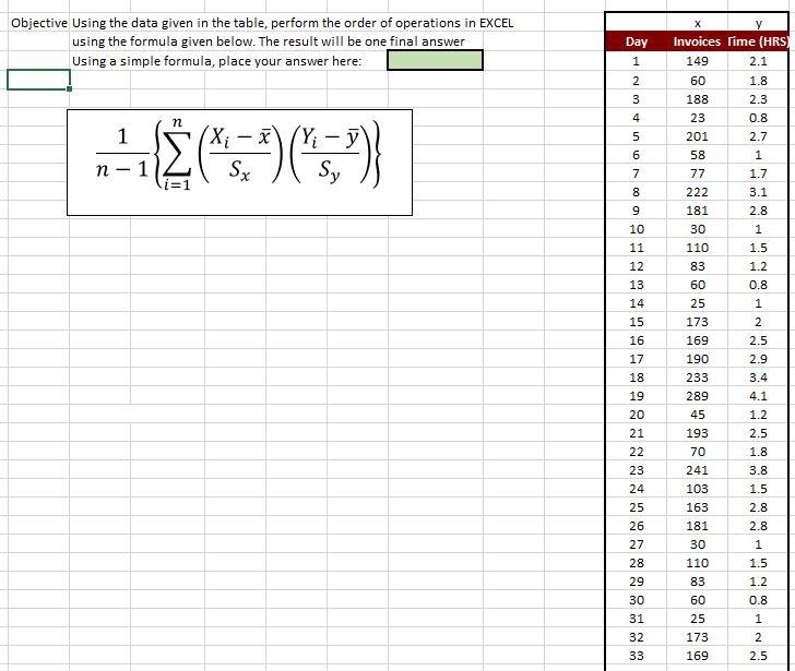Solved Objective Using the data given in the table, perform | Chegg.com