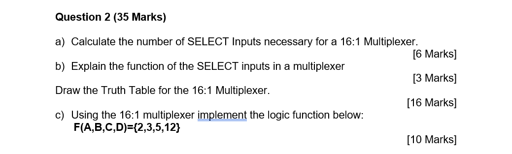 Solved Question 2 (35 Marks) a) Calculate the number of | Chegg.com