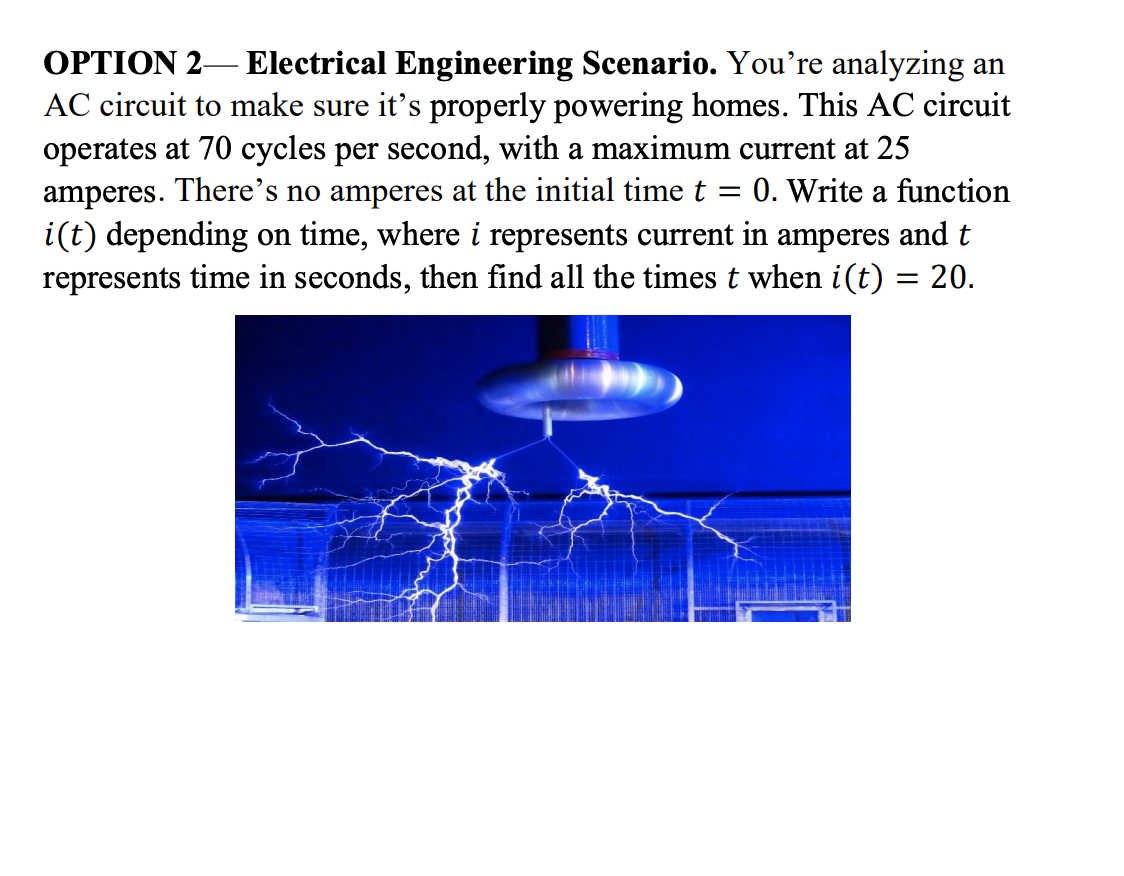 Solved OPTION 2— Electrical Engineering Scenario. You're | Chegg.com