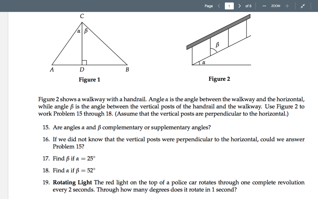 Solved Figure 2 shows a walkway with a handrail. Angleαis | Chegg.com
