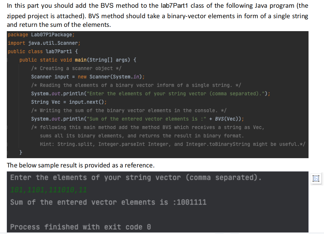 Solved In this part you should add the BVS method to the | Chegg.com
