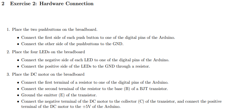 Solved 2 Exercise 2: Hardware Connection 1. Place the two | Chegg.com