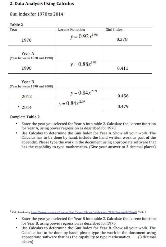 Solved Gini index =2∫01[x−f(x)]dx where f(x) is the Lorenz | Chegg.com