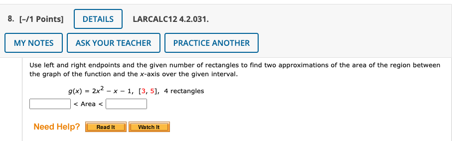 Solved Use left and right endpoints and the given number of | Chegg.com