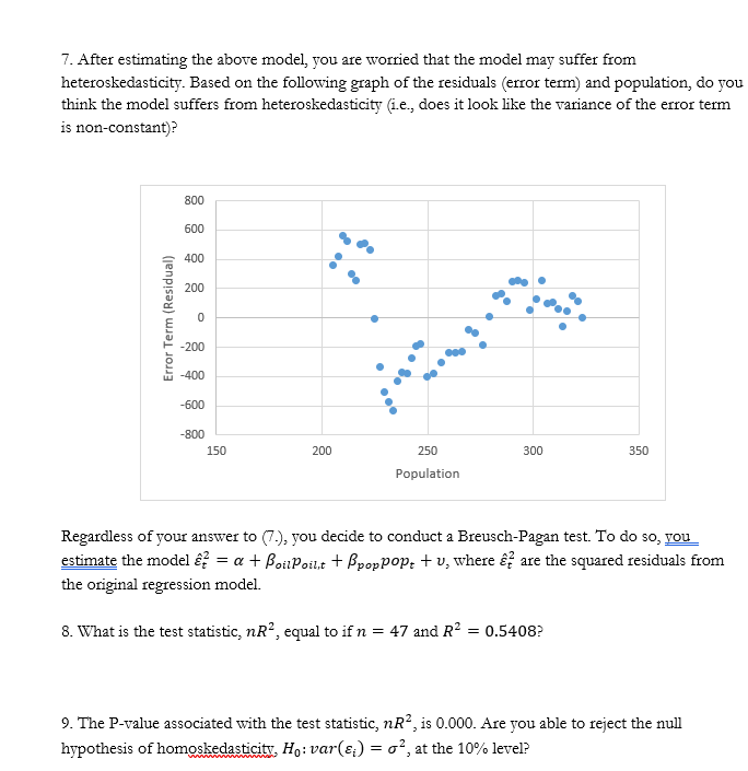 4. Heteroskedasticity and Serial Correlation Suppose | Chegg.com