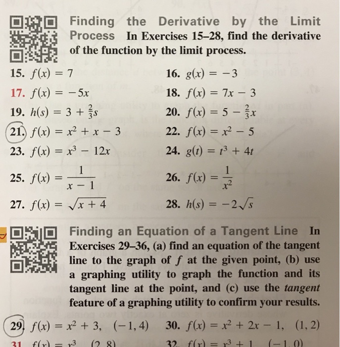 Solved 回遼 回Finding the Derivative by the Limit Process In | Chegg.com