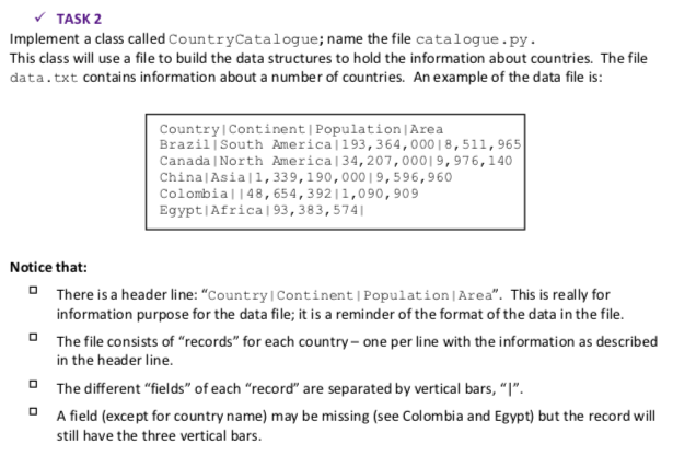 Solved CS1026 Assignment 4: Country Classes Please help! | Chegg.com