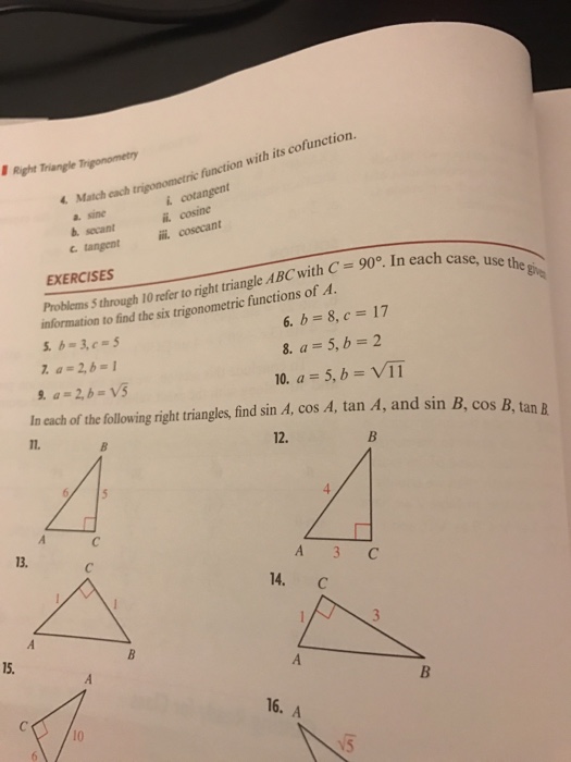 Solved Match each trigonometric function with its | Chegg.com