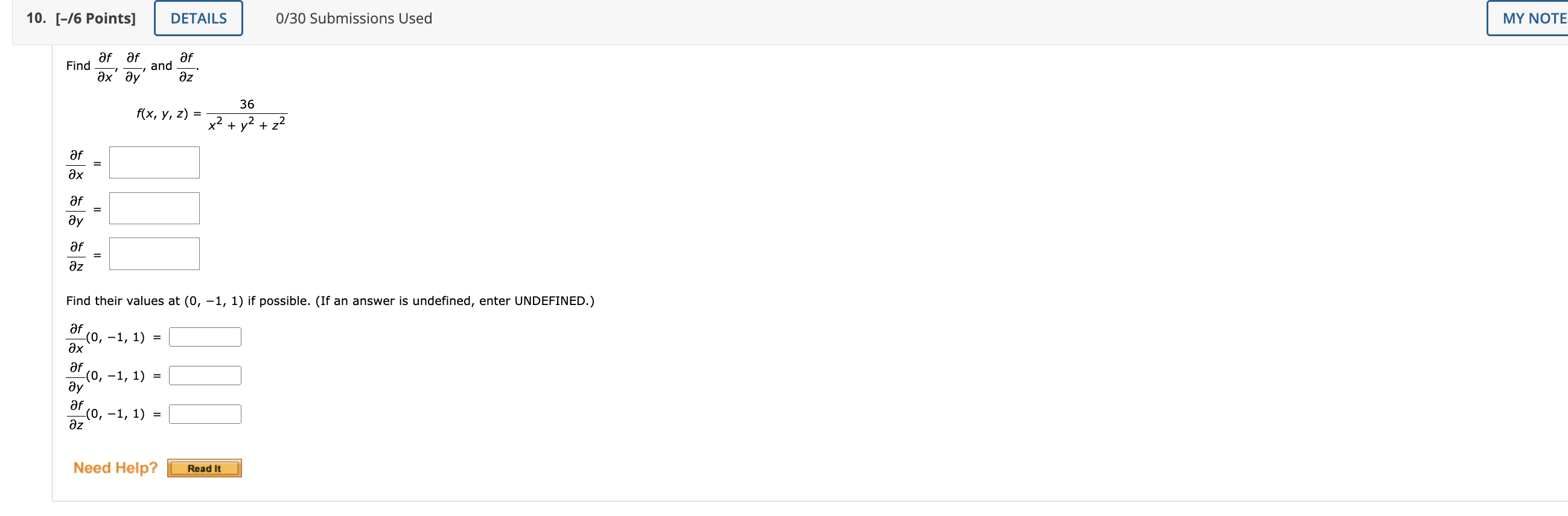 Solved Find ∂x∂f,∂y∂f, and ∂z∂f f(x,y,z)=x2+y2+z236 ∂x∂f= | Chegg.com