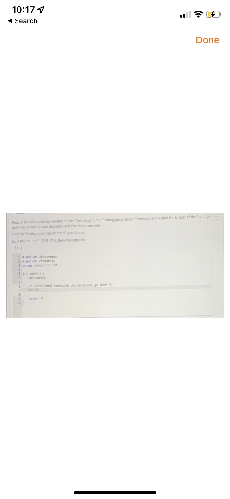 Solved Read In On Inoul Veiue For Variable Numin Then Read 