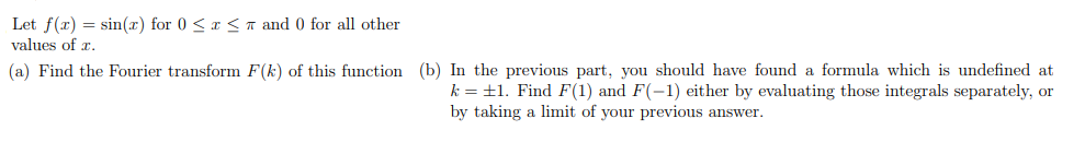 Solved Let f(x) = sin(2) for 0 | Chegg.com