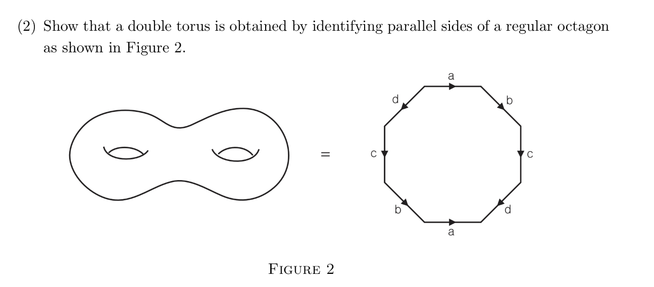 Solved 2) Show that a double torus is obtained by | Chegg.com