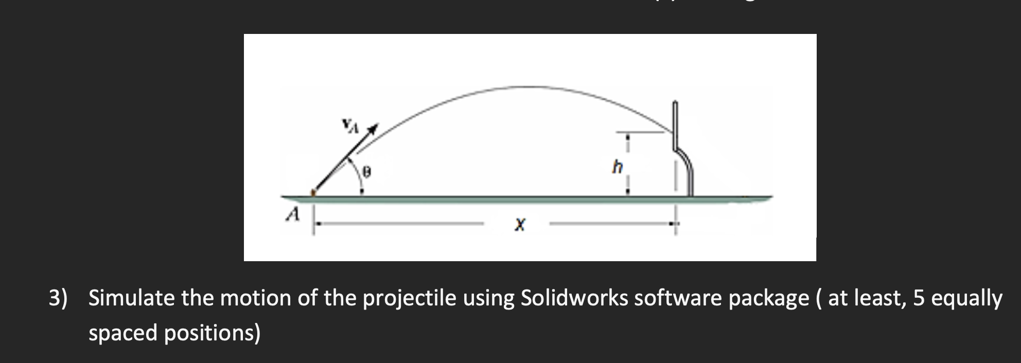 3) Simulate the motion of the projectile using | Chegg.com
