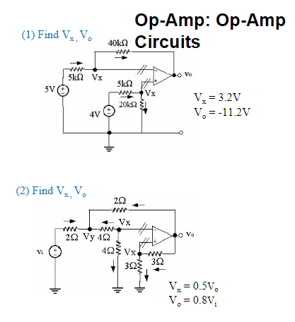 Solved Find and prove how to find Vx and Vout of the op-amp | Chegg.com