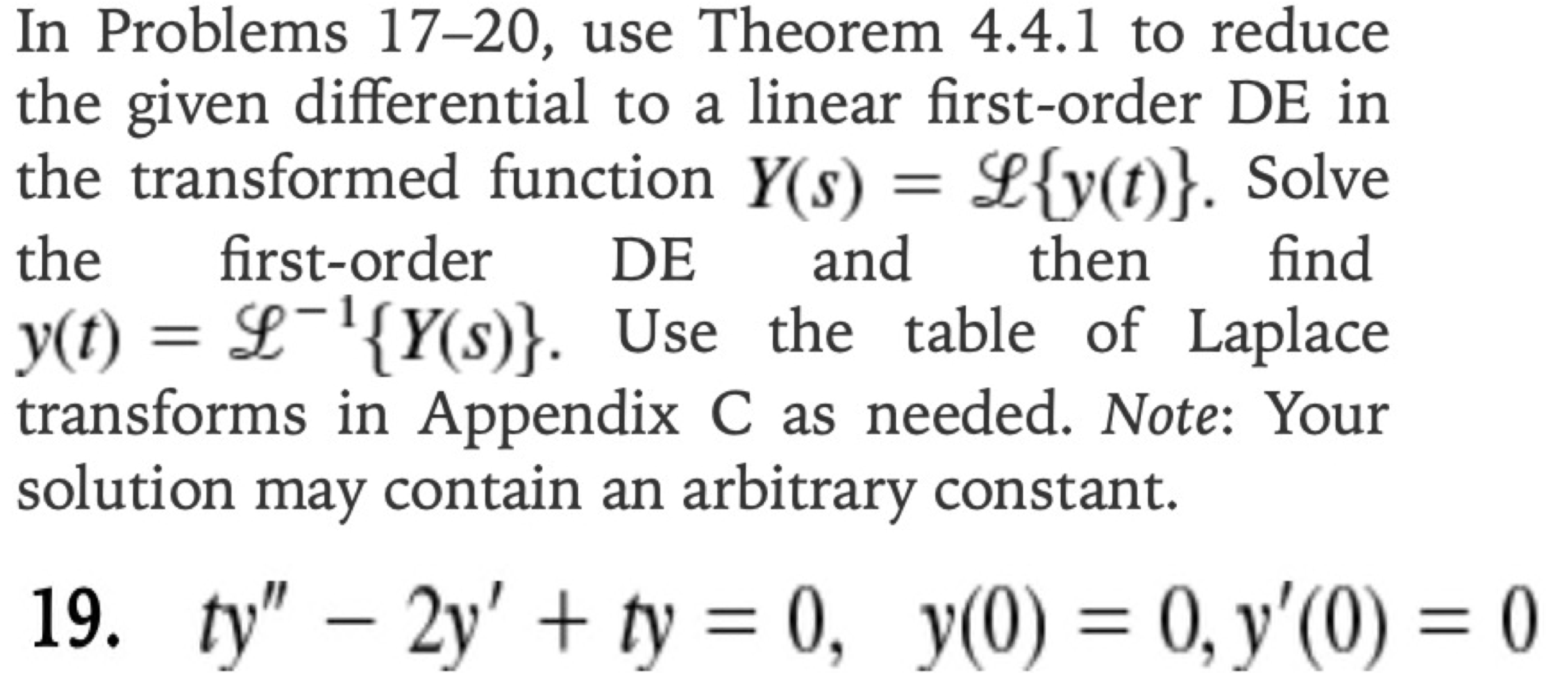 Solved In Problems 17−20, use Theorem 4.4 .1 to reduce the | Chegg.com