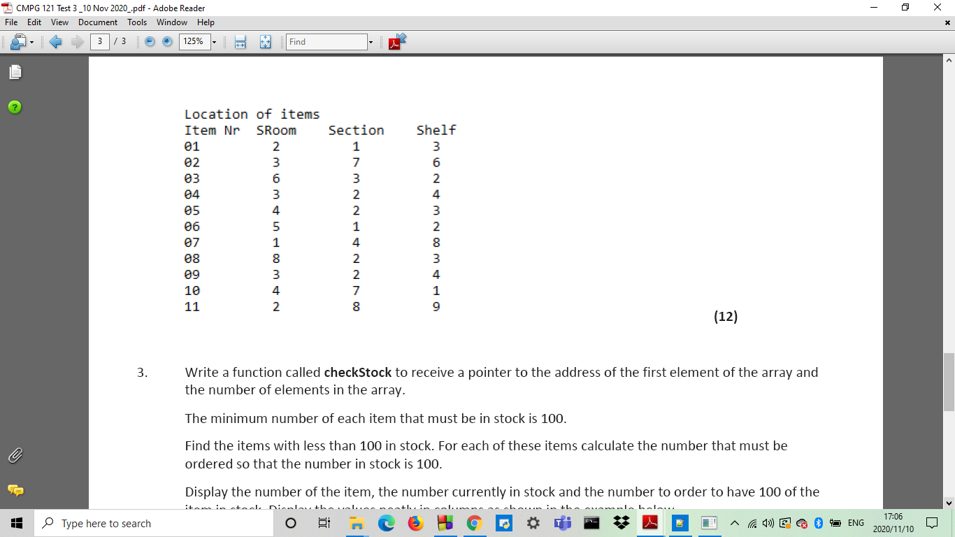 CMPG 121 Test 3 _10 Nov 2020_.pdf - Adobe Reader File | Chegg.com
