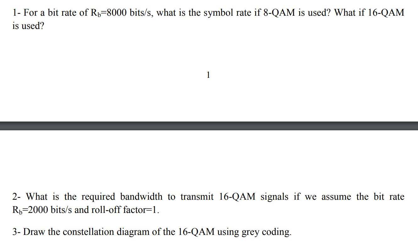 Solved 1- For a bit rate of R6=8000 bits/s, what is the | Chegg.com