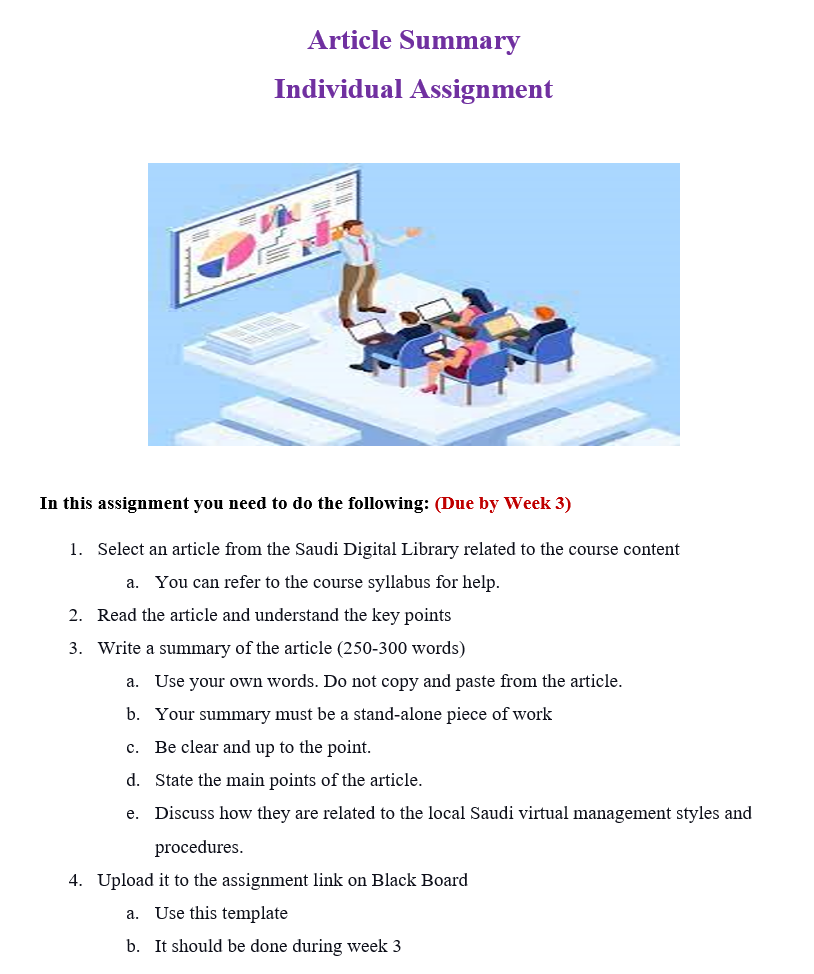 Solved Article Summary Individual Assignment In this | Chegg.com