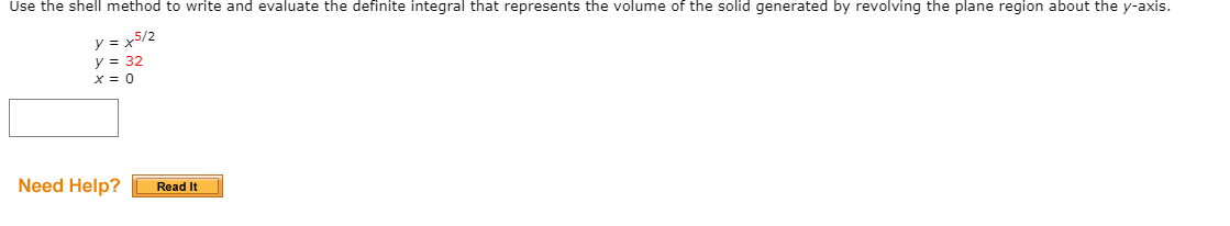 Solved Use the shell method to write and evaluate the | Chegg.com