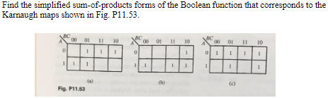 Solved Find the simplified sum-of-products forms of the | Chegg.com
