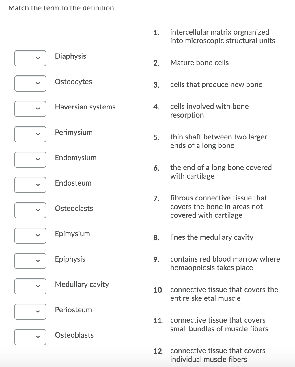 Solved Match the term to the definition 1. intercellular | Chegg.com