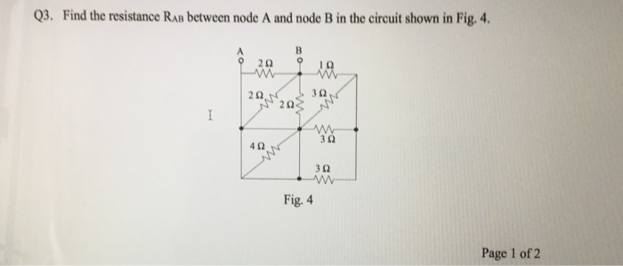 Solved Q3. Find the resistance RAH between node A and node B | Chegg.com