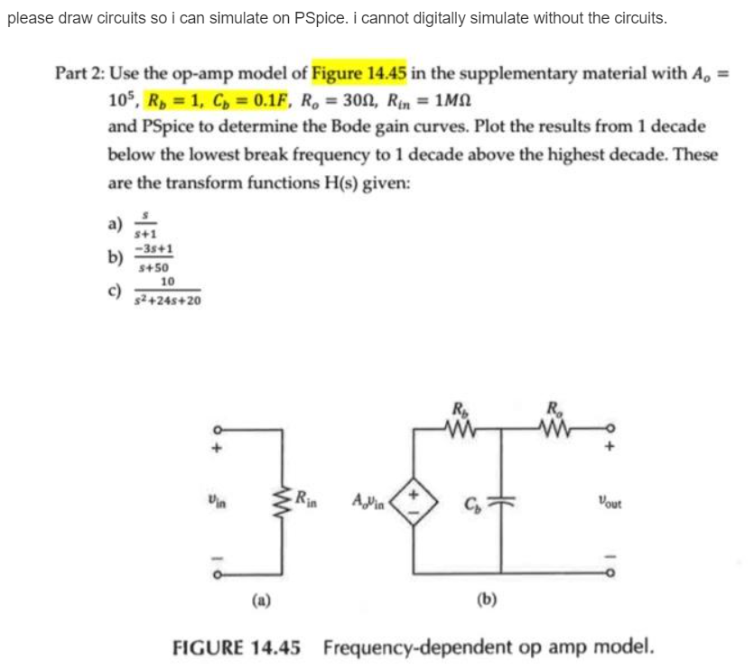 Solved please draw circuits so i can simulate on PSpice. I | Chegg.com