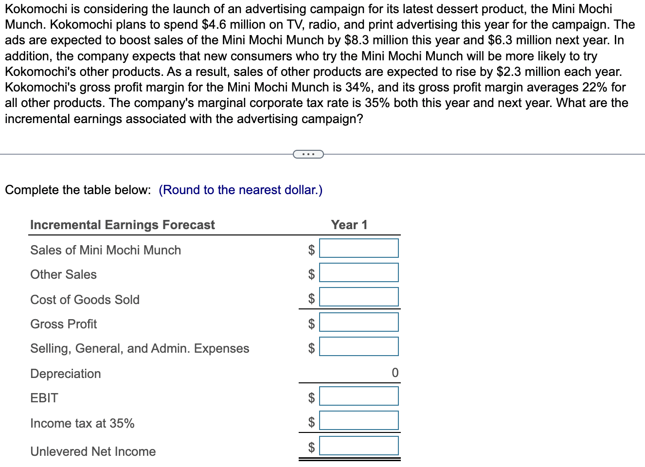 Solved Kokomochi is considering the launch of an advertising | Chegg.com