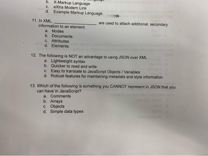 Solved b. X-Markup Language eXtra Modern Link d. Example | Chegg.com