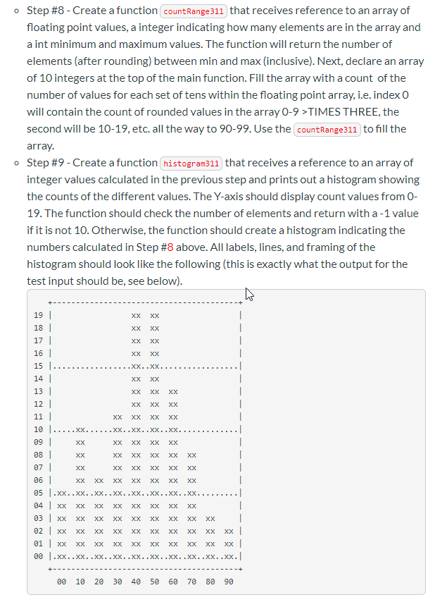 Step #8 - Create a function countRange311 | Chegg.com