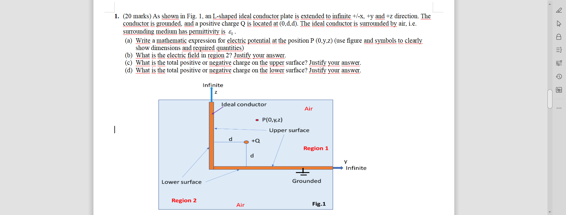 Solved o s 1. (20 marks) As shown in Fig. 1, an L-shaped | Chegg.com