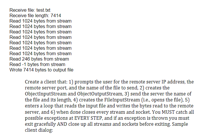 Networking application to copy a file on the client | Chegg.com