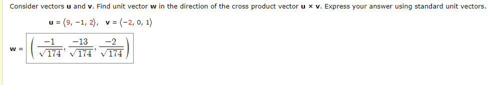 Solved Consider vectors u and v. Find unit vector w in the | Chegg.com