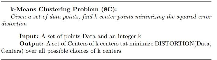 Solved k-Means Clustering Problem (8C): Given a set of data | Chegg.com