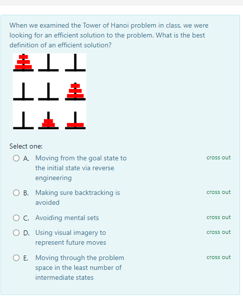 Solved When we examined the Tower of Hanoi problem in class, | Chegg.com