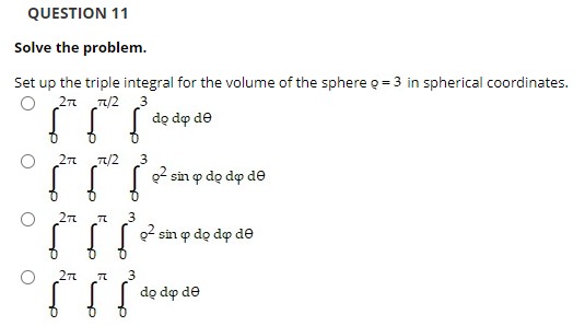 Solved Set up the triple integral for the volume of the | Chegg.com