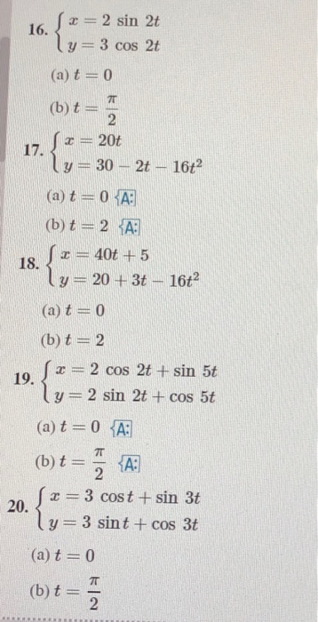 Solved parametric equations for the position of an object | Chegg.com
